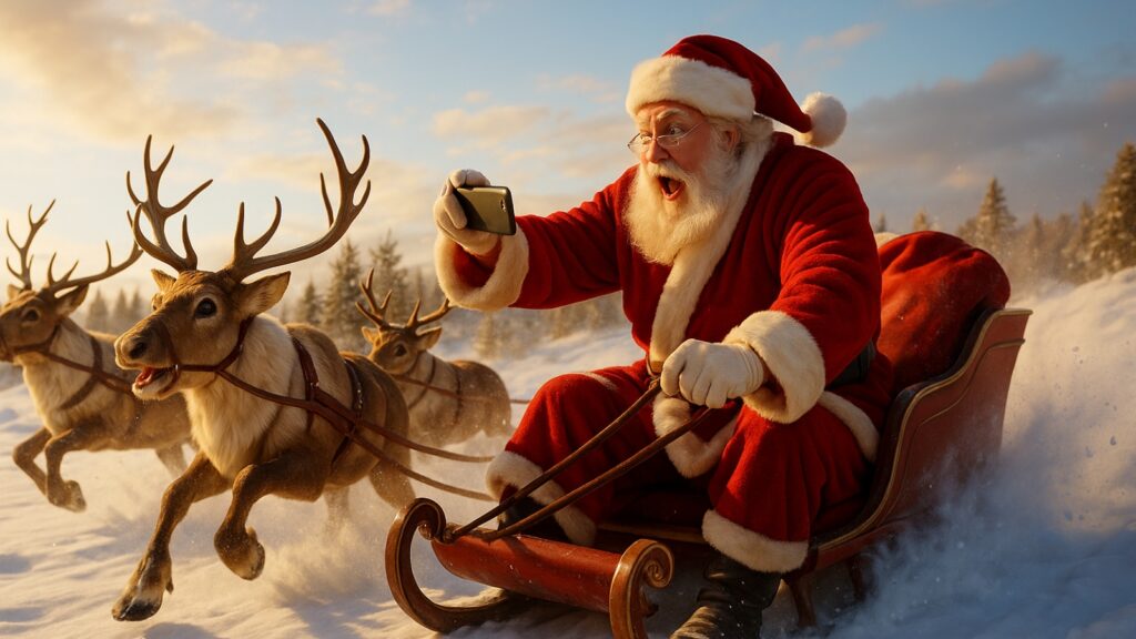 📸 Free Muscular Santa Flexing His Arms Stock Image for Download